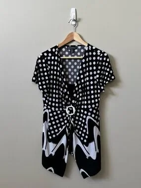 Frank Lyman Design | Tops | Frank Lyman Design Black White Polka Dot ...